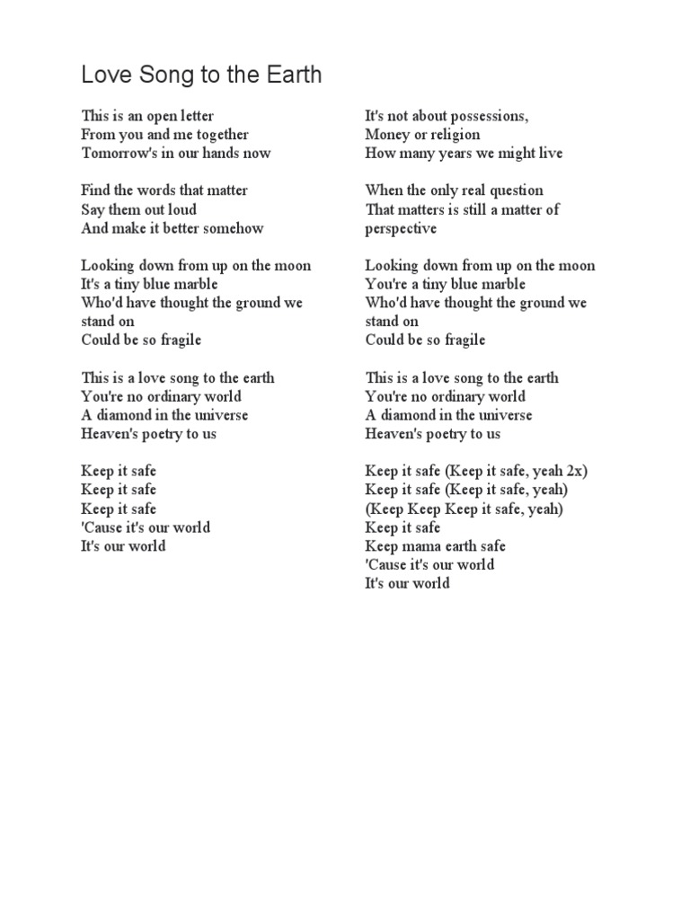 Love Song to the Earth | PDF