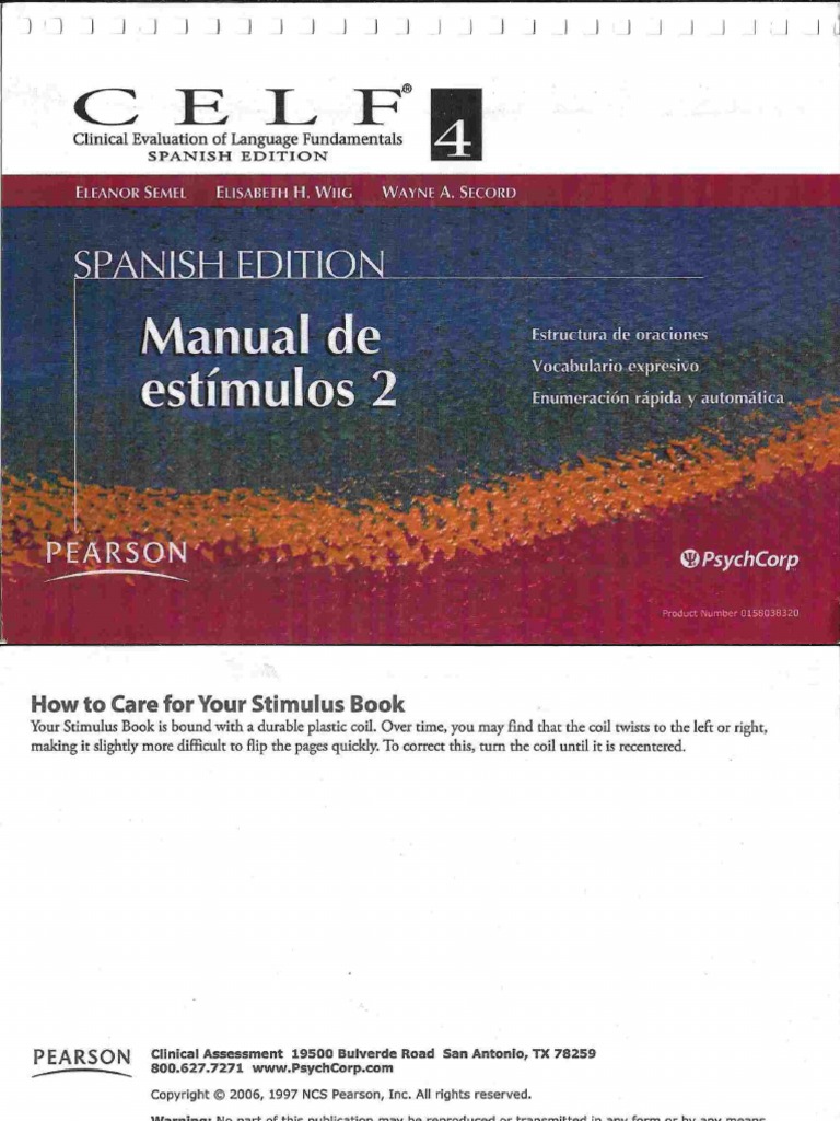 CELF 4 - Manual de Estimulos 2 | PDF