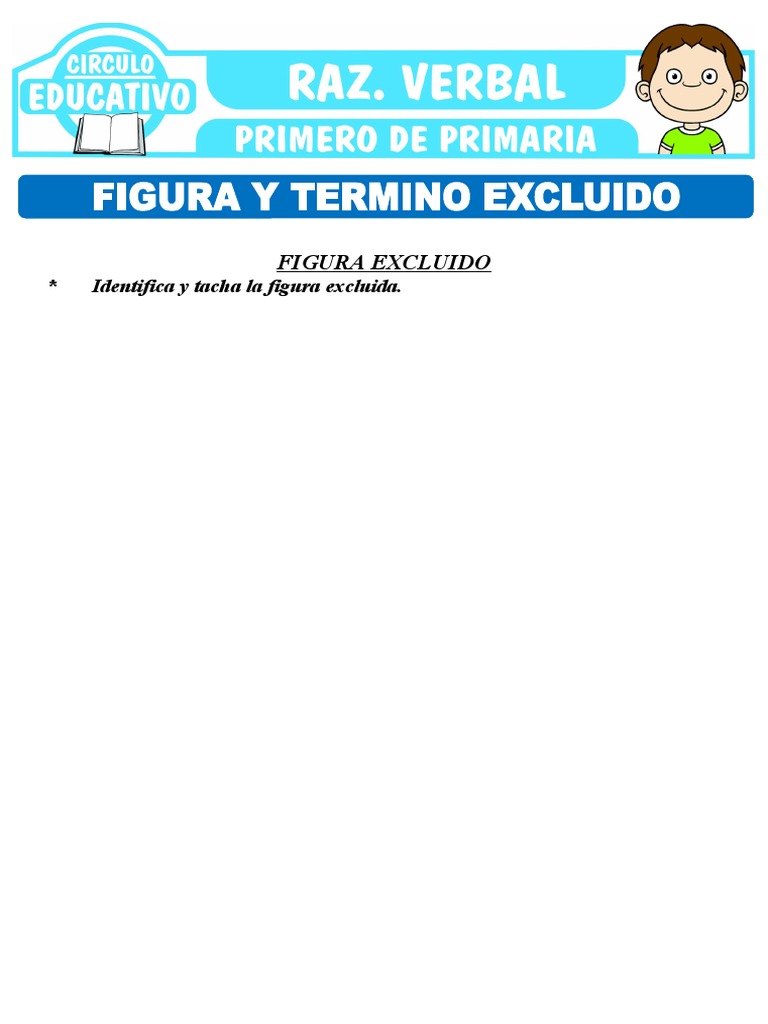 Figura y Termino Excluido para Primero de Primaria | PDF | Comida y ...