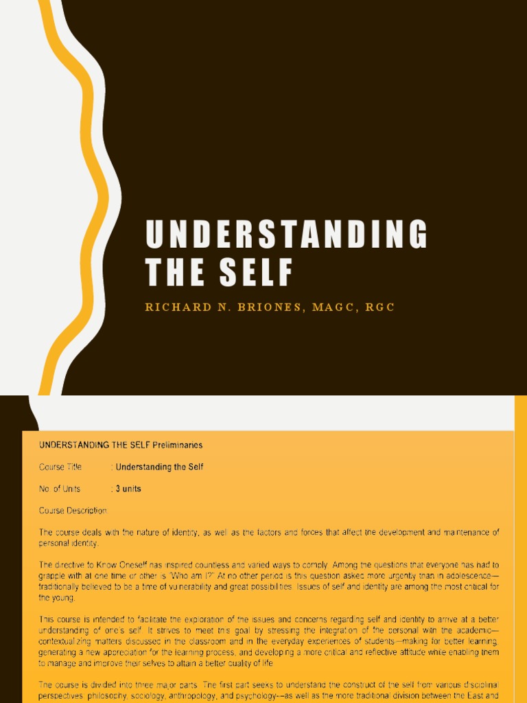 Understanding the Self: Key Concepts | PDF | Self Esteem | Self Concept
