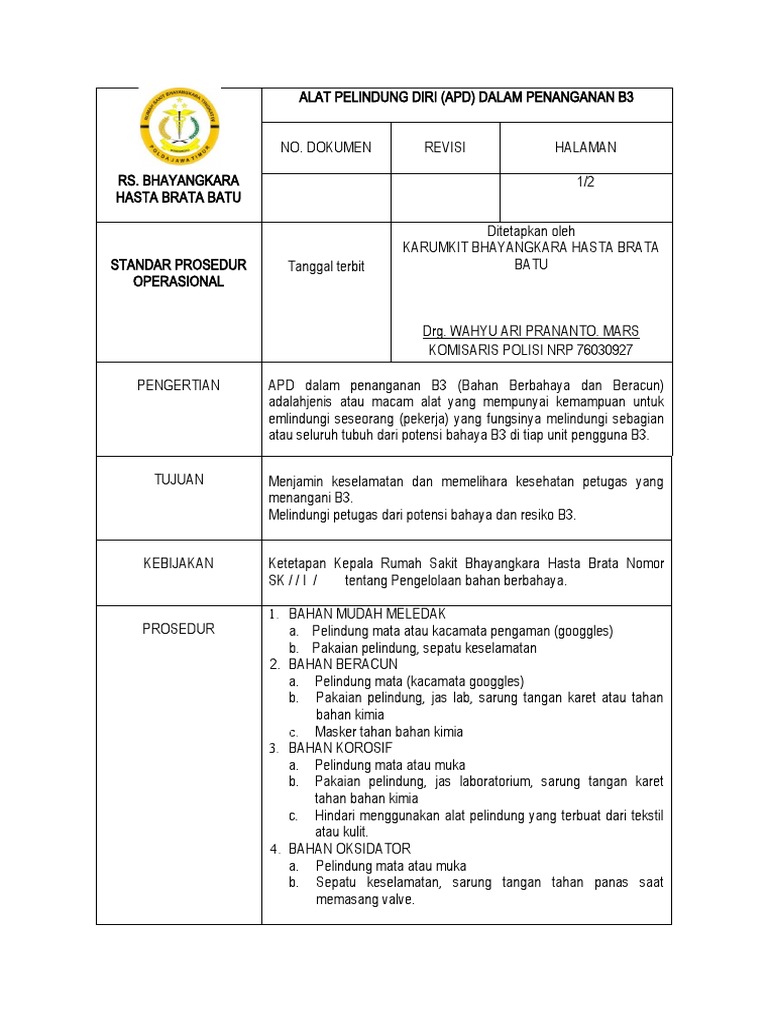 Sop Apd B3 | PDF