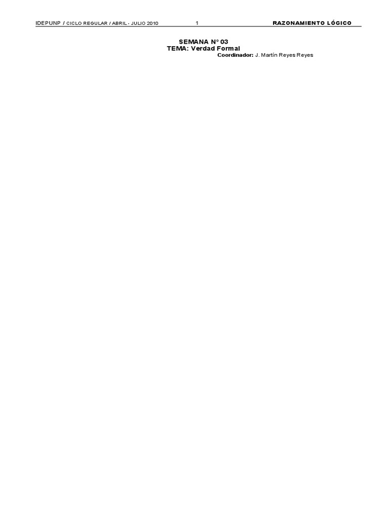 Razonamiento Logico Martin Reyes Reyes | PDF | Proposición | Contradicción