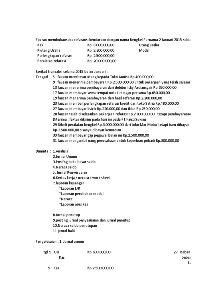 Akuntansi Perusahaan Jasa MISBA 3A3 | PDF
