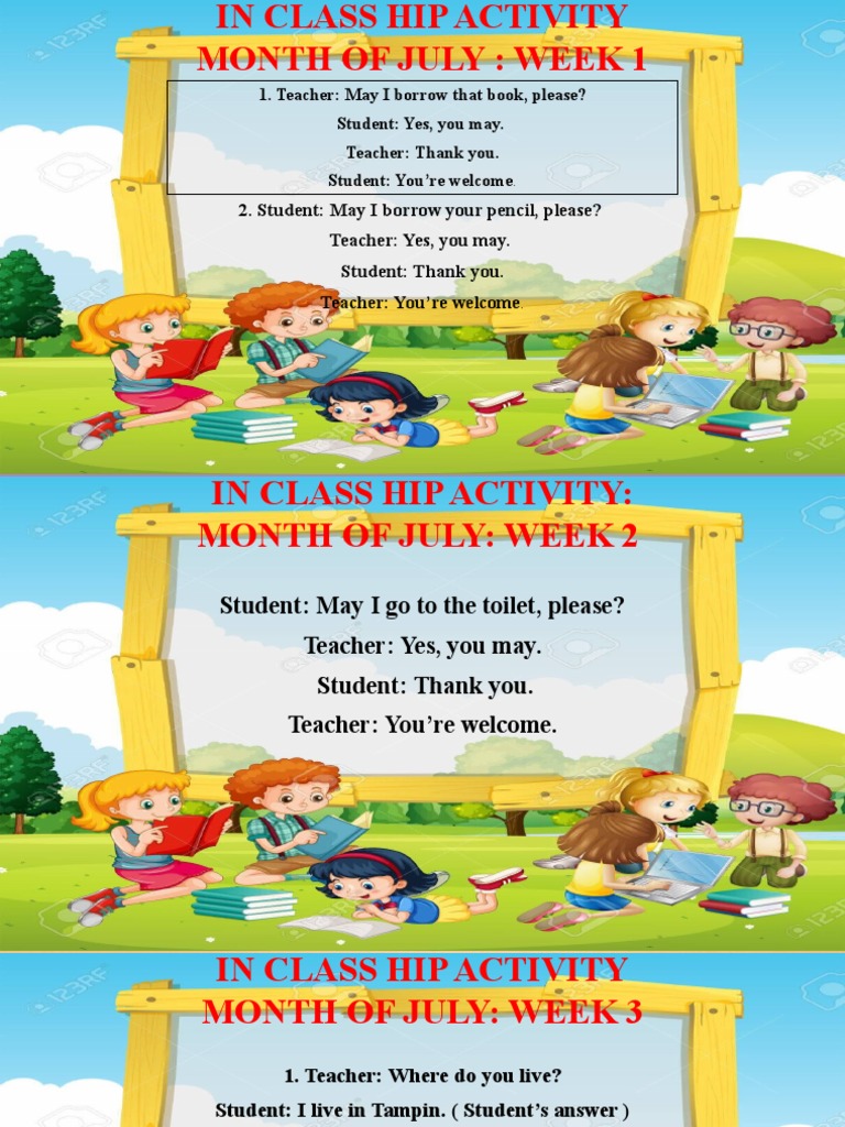 In Class Hip Activity 2022 July | PDF