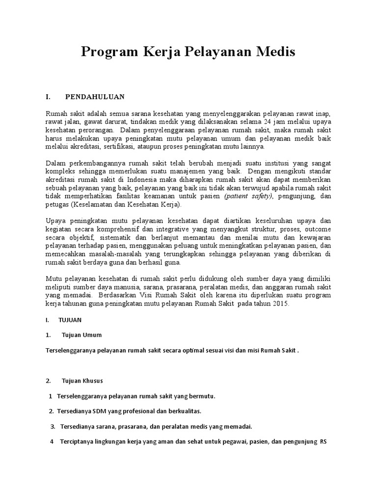Program Kerja Tahunan Rumah Sakit 1 | PDF