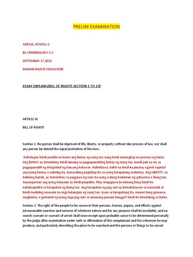 Prelim Exam Tagalog | PDF