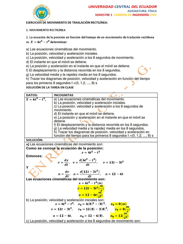 Correción Ejer Clase 22-01-27 | PDF | Cinemática | Velocidad