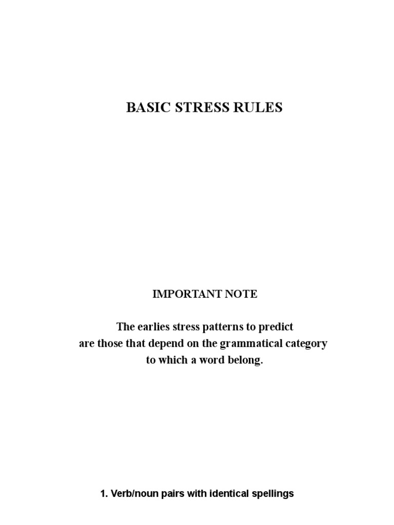 Basic Stress Rules | PDF | Stress (Linguistics) | Word