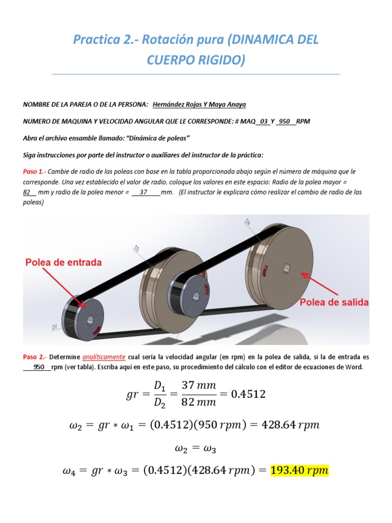 Hernandez Rojas - Maya Anaya PRACTICA 2 | PDF | Velocidad | Movimiento ...