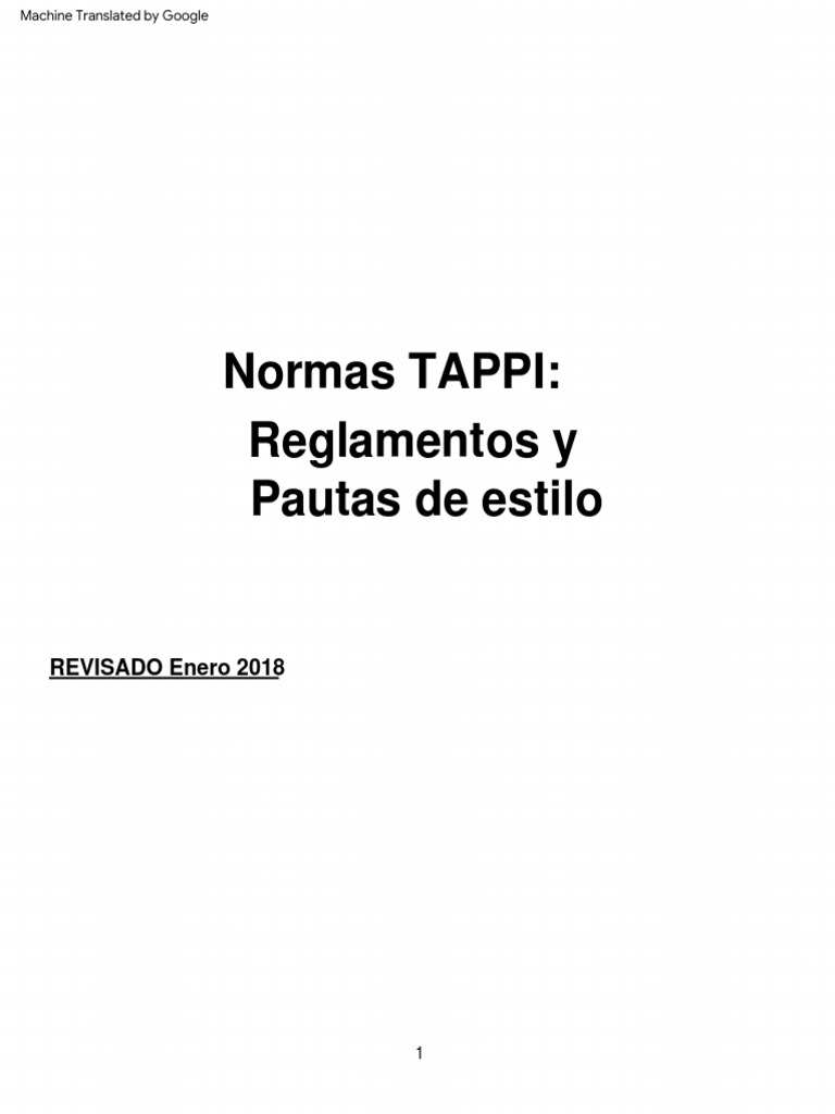 Normas TAPPI: Reglamentos y Pautas de estilo para estándares | PDF | Organización internacional ...