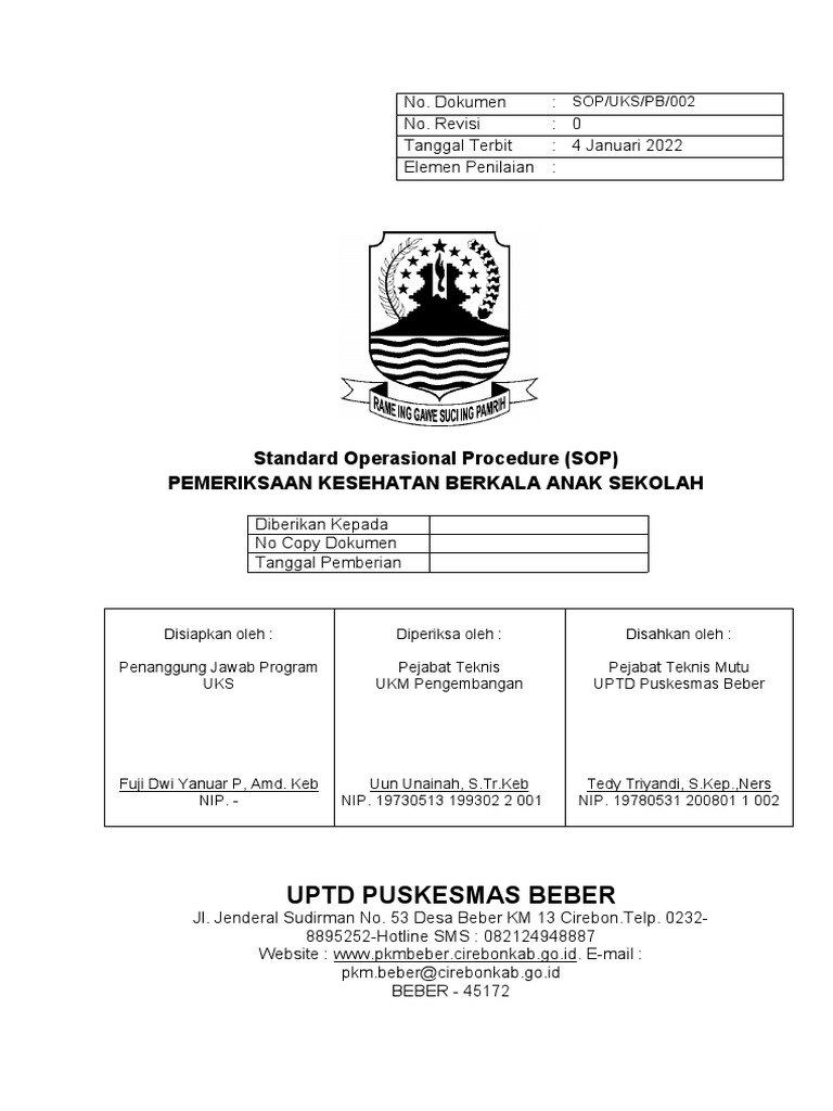 Spo Pemeriksaan Kesehatan Berkala Anak Sekolah | PDF