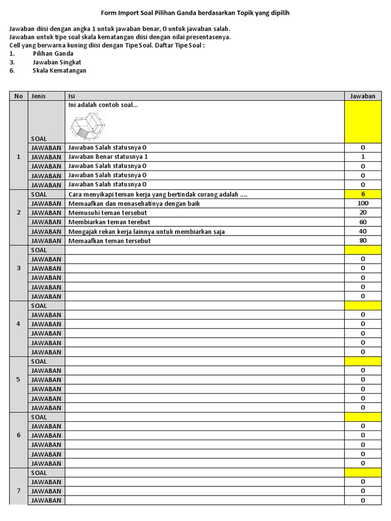 Form Soal Ganda | PDF