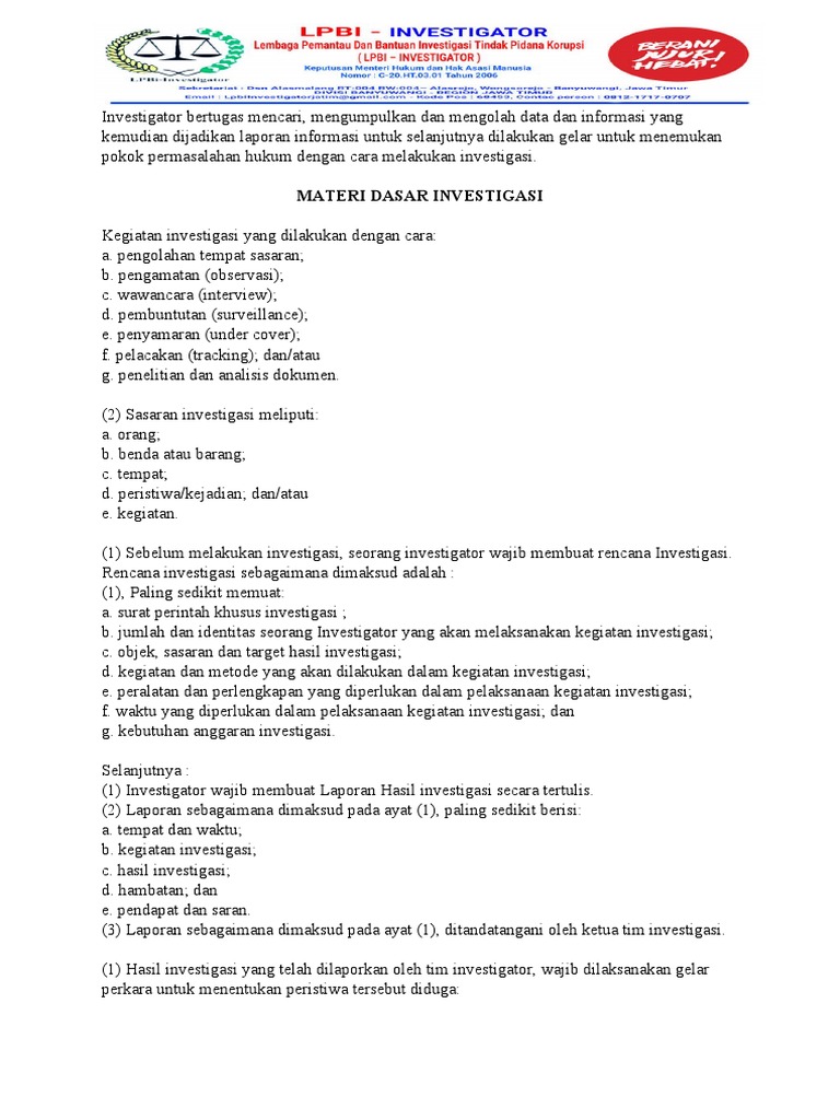 Materi Investigasi | PDF