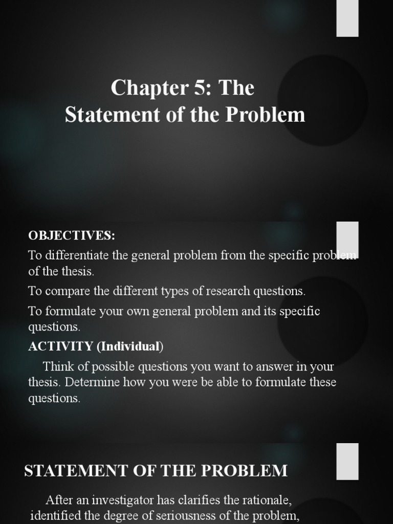 Chapter 5 Statement of The Problem | PDF | Nursing | Emergency Department