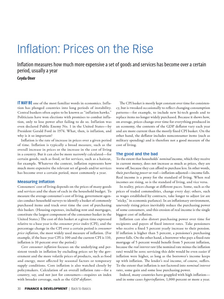 Oner Inflation | PDF | Cost Of Living | Inflation