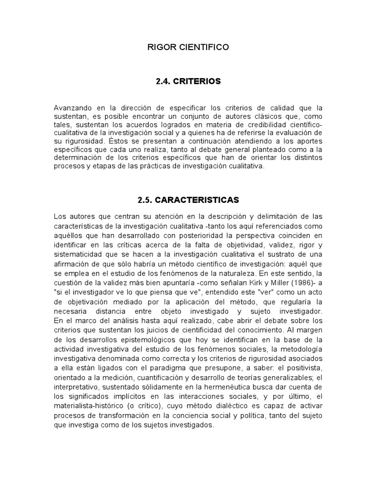 RIGOR CIENTIFICO. | PDF | Método científico | Conocimiento