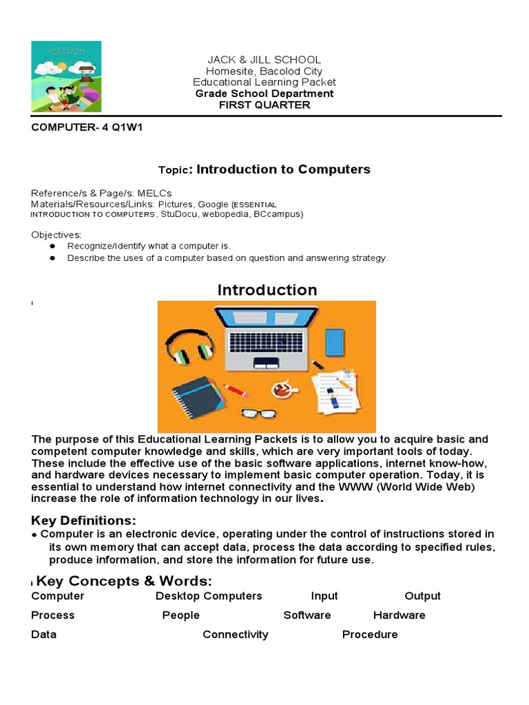 COMPUTER 4 - Q1W1 Enhanced. | PDF | Input/Output | Programming