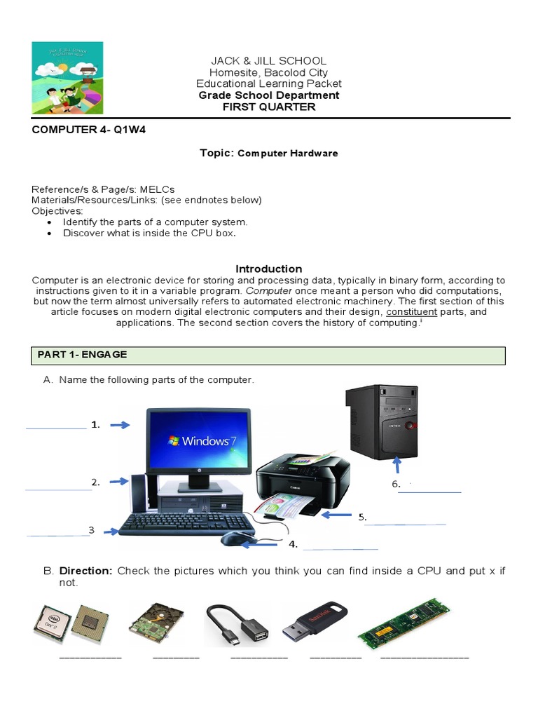 Computer 4-Q1W4 | PDF | Computer Data Storage | Central Processing Unit