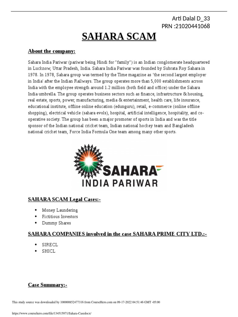 Sahara Case | PDF