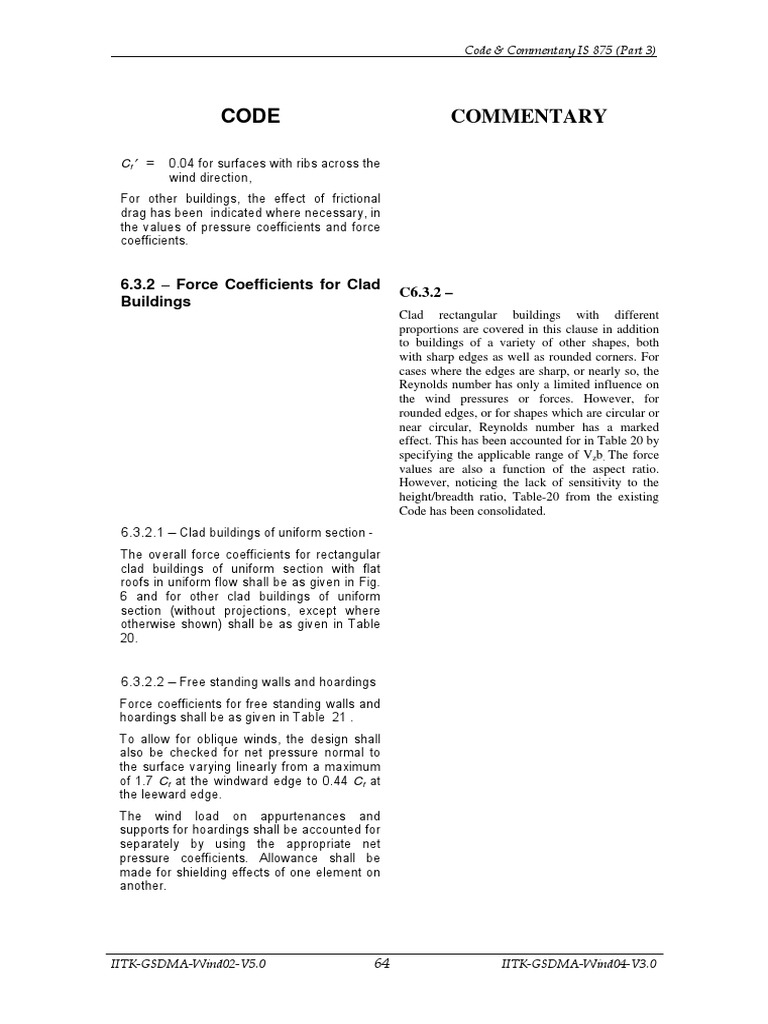 IS875 (Part3) - Wind Loads On Buildings and Structures - IIT Kanpur-Part 10 | PDF | Force ...