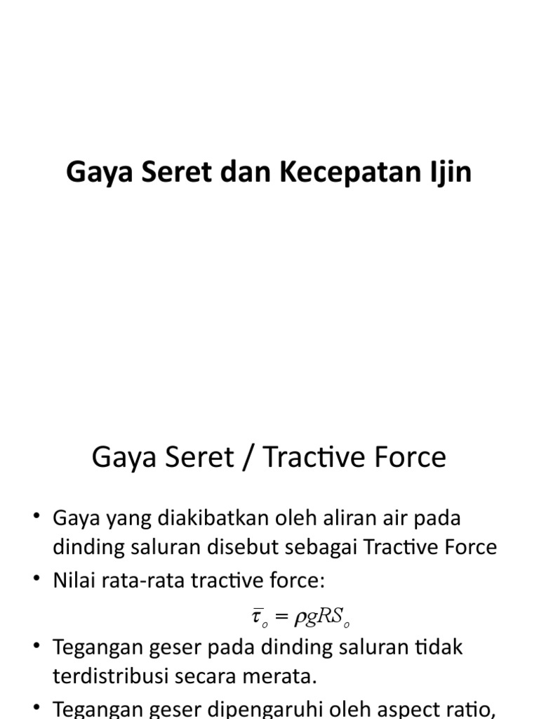 Gaya Seret dan Kecepatan Ijin | PDF