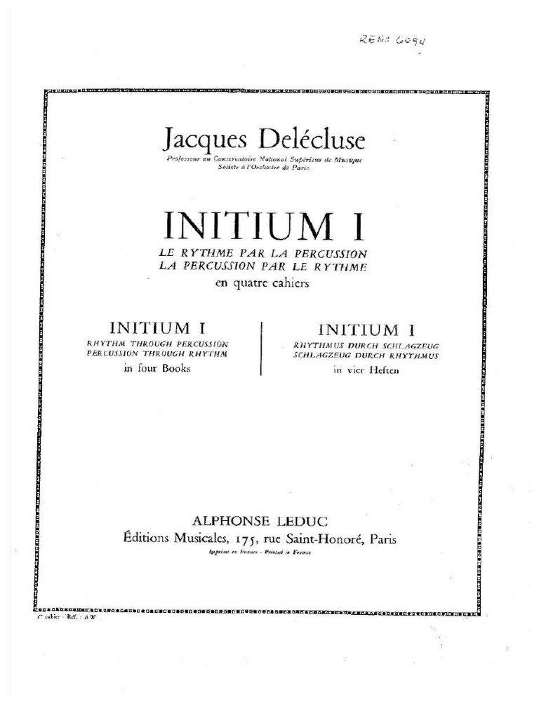 Jacques Delecluse Initium I Compress | PDF