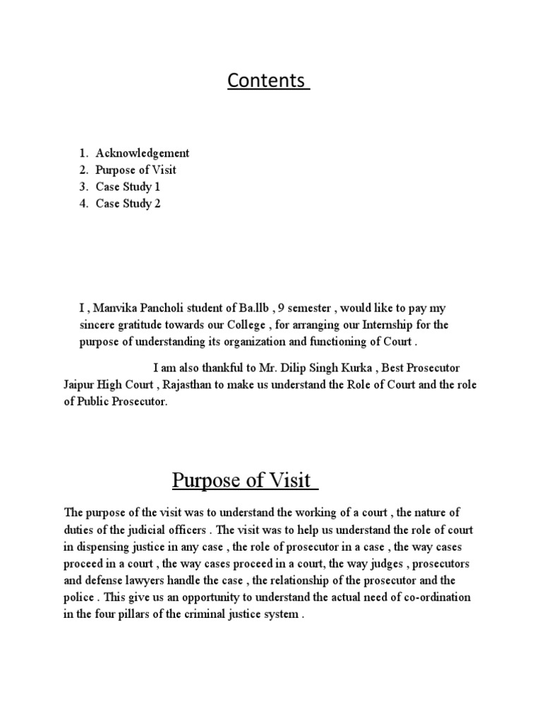 Court Visit Assignment | PDF