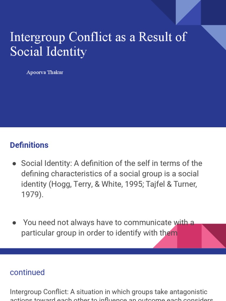 Social Identity and Intergroup Conflict | PDF | Identity (Social ...