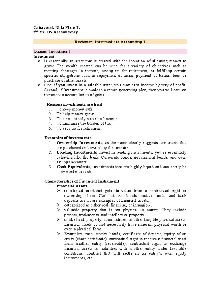 Reviewer - Intacc | PDF | Dividend | Fair Value