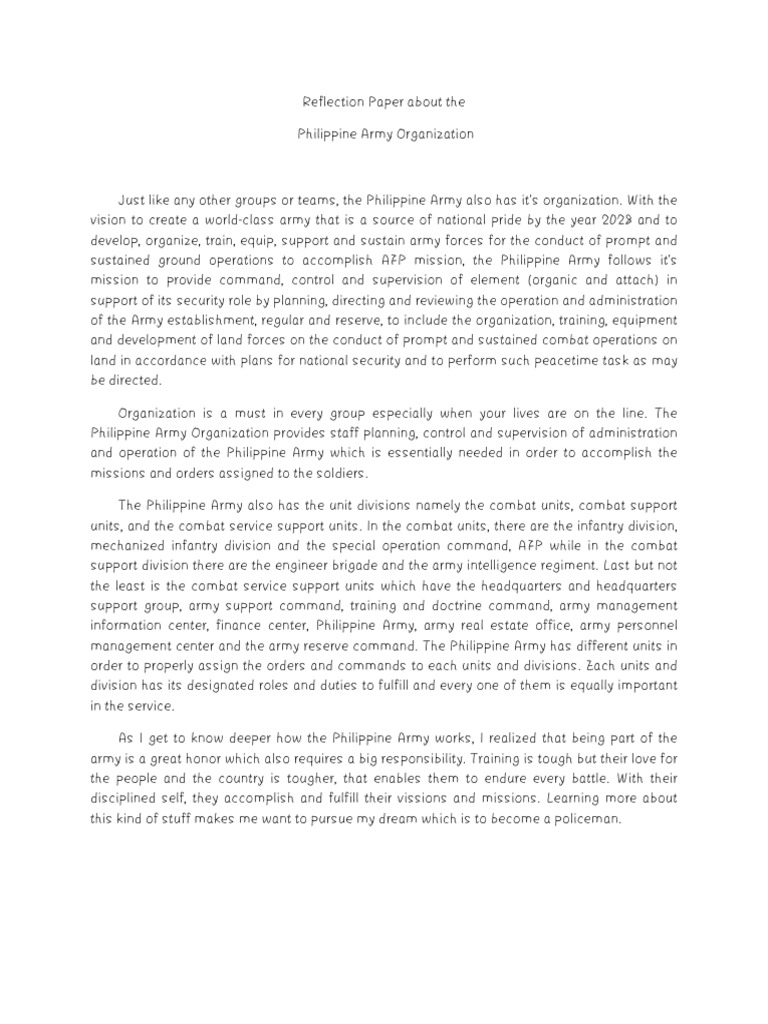 Reflection Paper (ROTC) | PDF