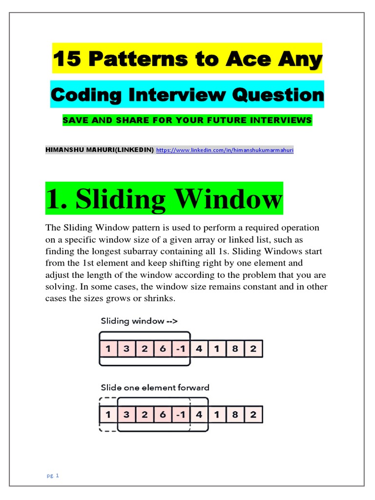 15 Patterns To Ace Any | PDF | Algorithms And Data Structures ...