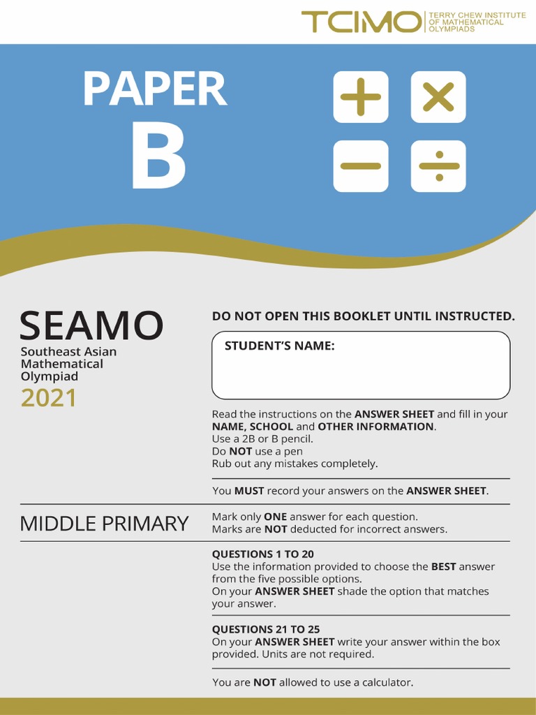 Paper B 2021 | PDF | Mathematics | Elementary Mathematics