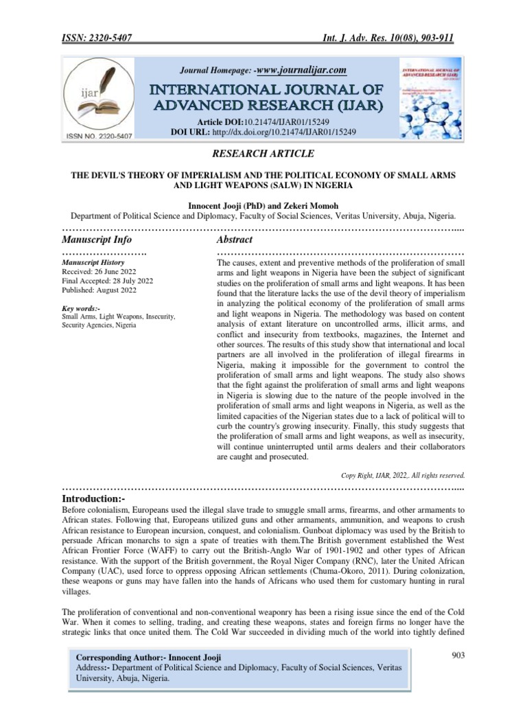 The Devils Theory of Imperialism and The Political Economy of Small ...