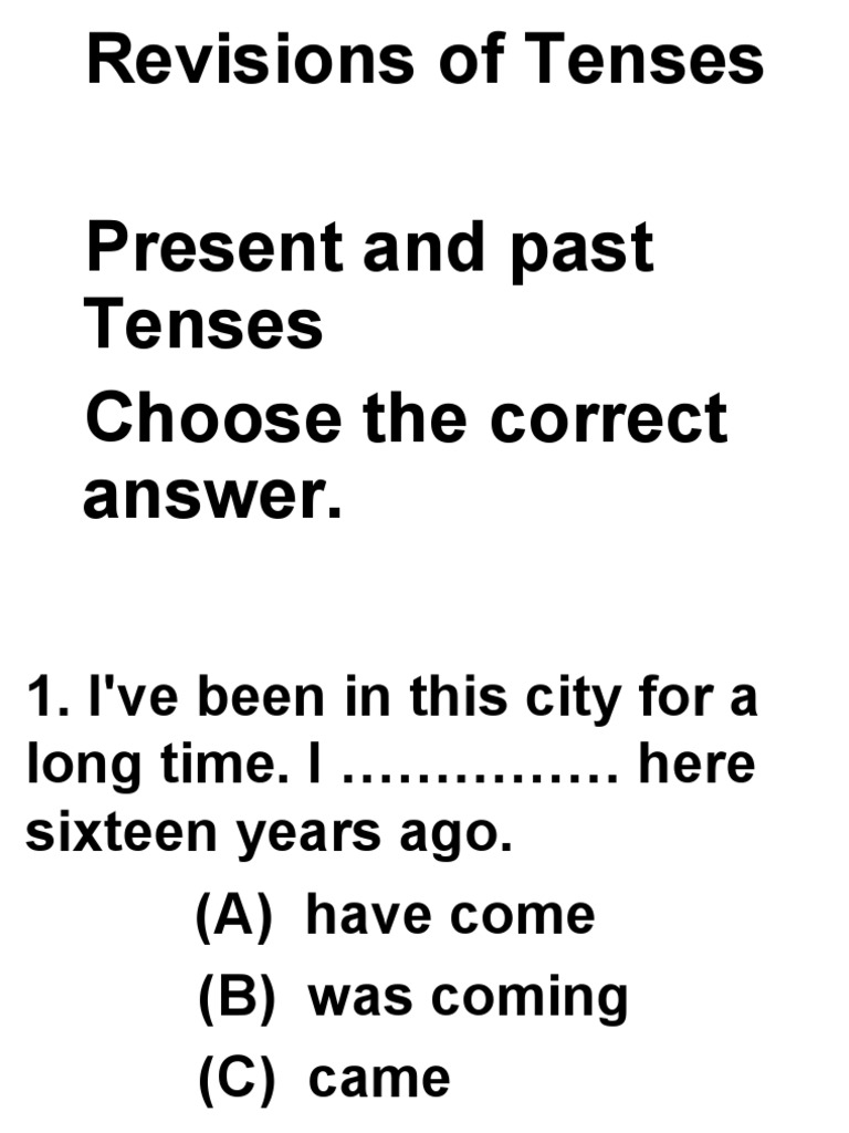 Multiple-Choice - Past Tenses | PDF | Weather