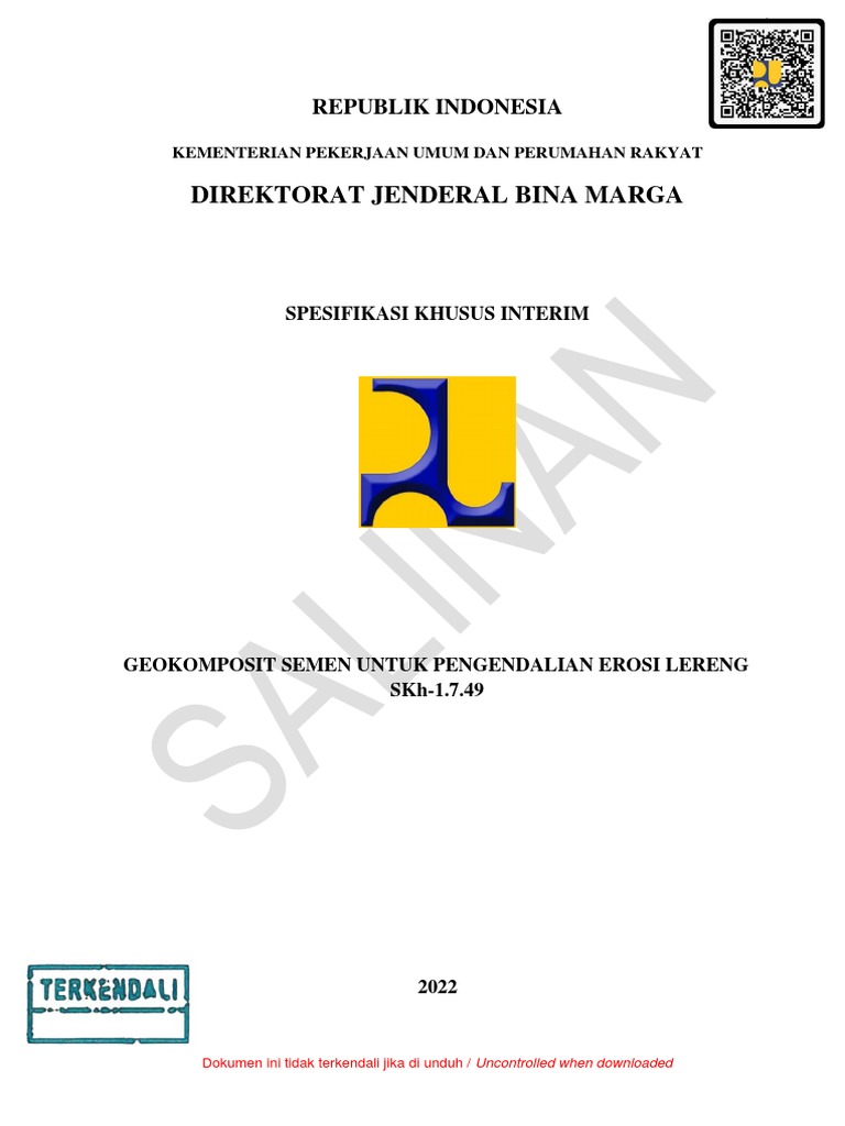 SKH 1749 Spesifikasi Khusus Interim Geokomposit Semen Untuk ...
