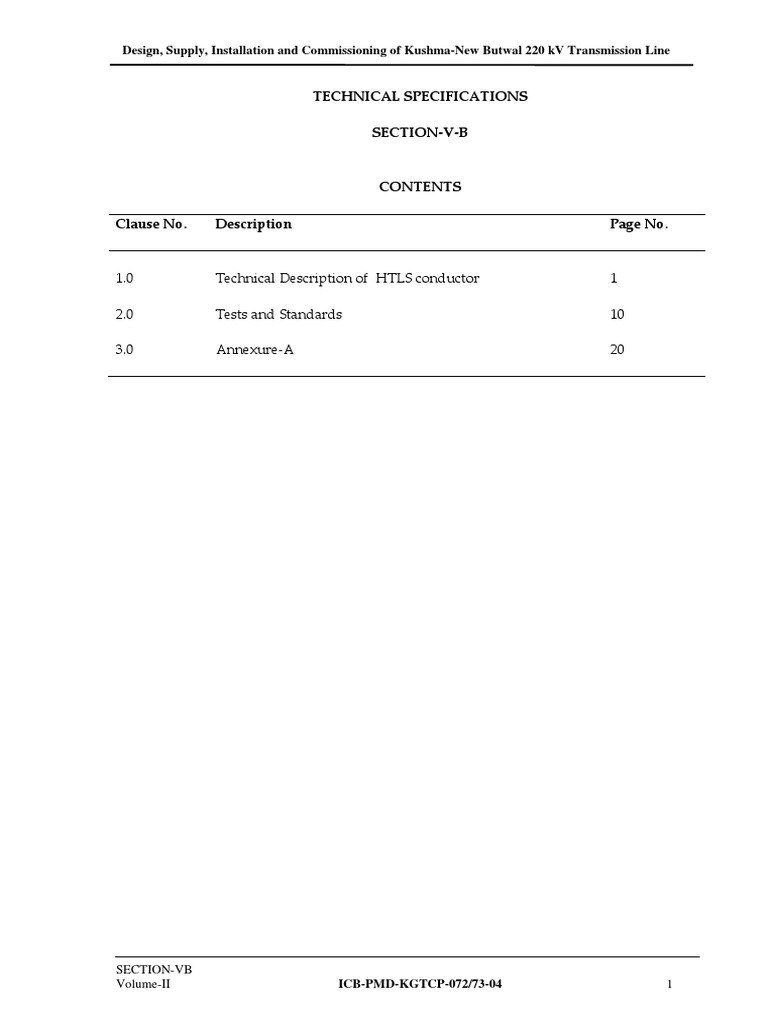 Technical Specification | PDF | Composite Material | Electric Power ...