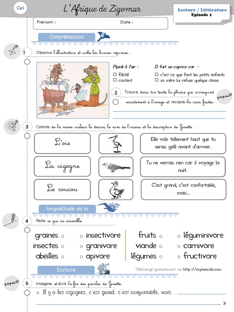 L'Afrique de Zigomar : Aventures en CE1 | PDF | Phrase
