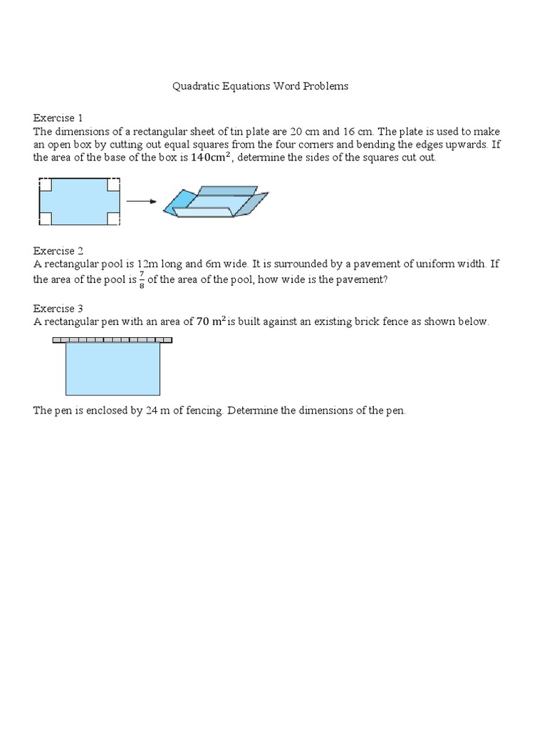 Quadratic Equations in Real-World Problems | PDF | Teaching Methods ...