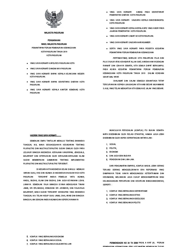 Sambutan Walikota P-FPK | PDF | Politik | Ilmu Sosial