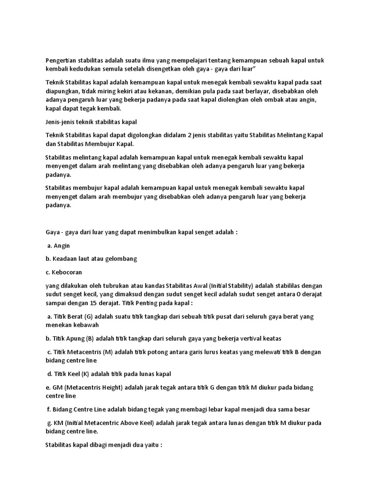 Senget Kapal | PDF
