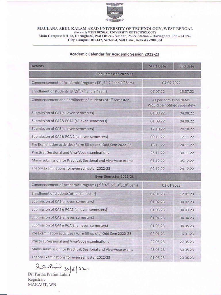 Academic Calendar 2022-23 | PDF