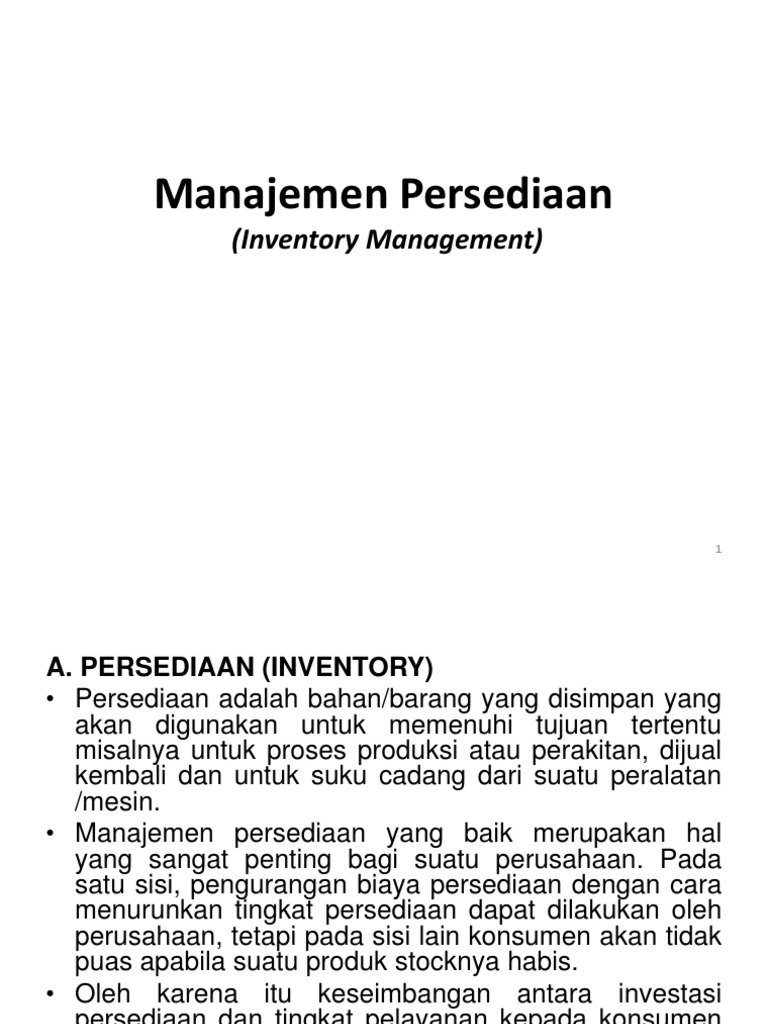 Manajemen Persediaan | PDF