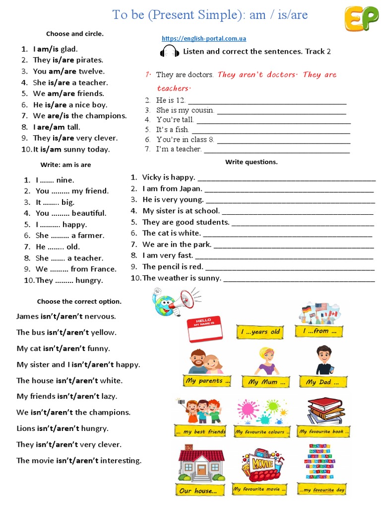 Present Simple "To Be" Worksheet | PDF | Foreign Language Studies