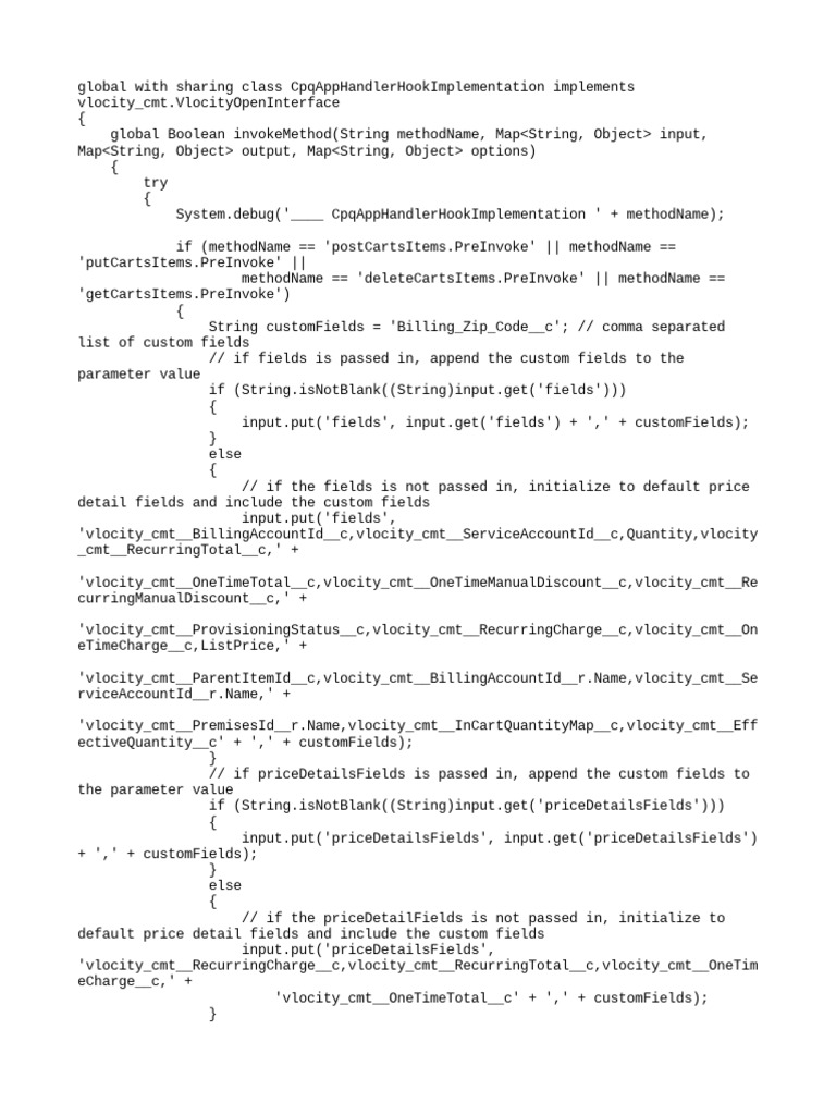 CPQ App Handler Hook Implementation | Download Free PDF | Parameter (Computer Programming ...