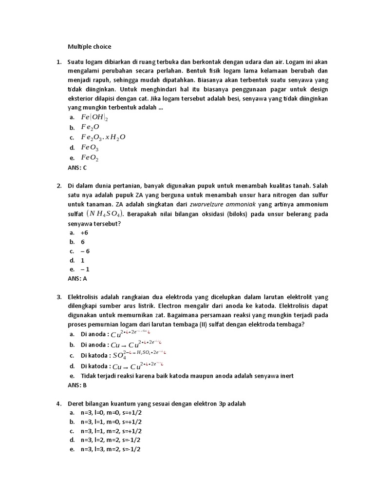 Soal Tryout UTBK Kimia Kelas XII MIPA | PDF