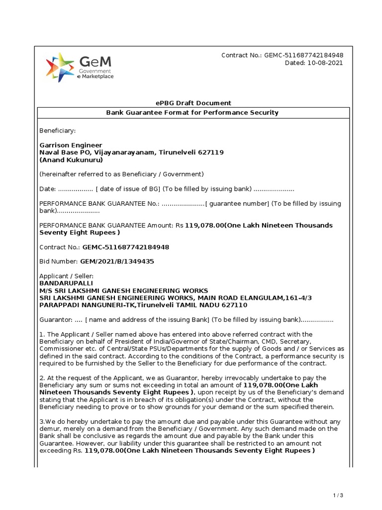 EPBG | PDF | Guarantee | Government