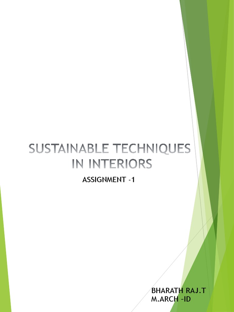 Sustainable Interior Design - Assignment 1 | PDF