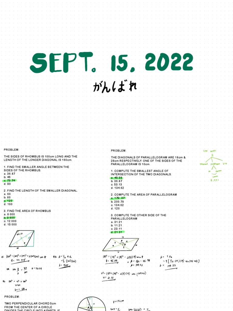 REFRESHER NOTES MATH Day 2 | PDF | Standard Deviation | Area
