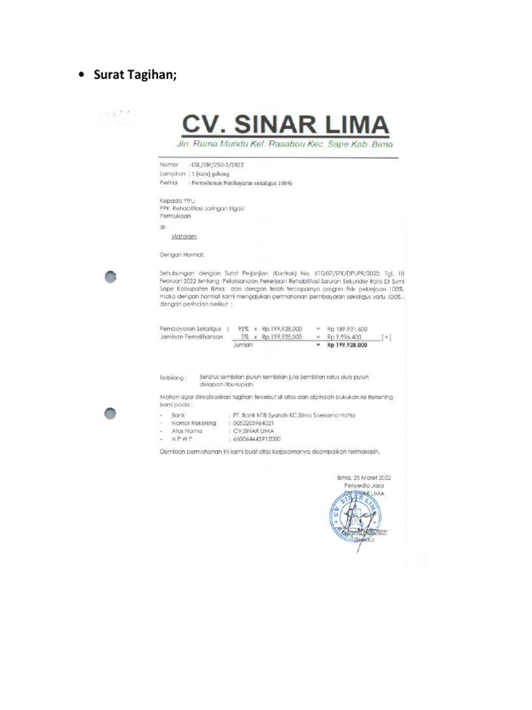Surat Tagihan | PDF