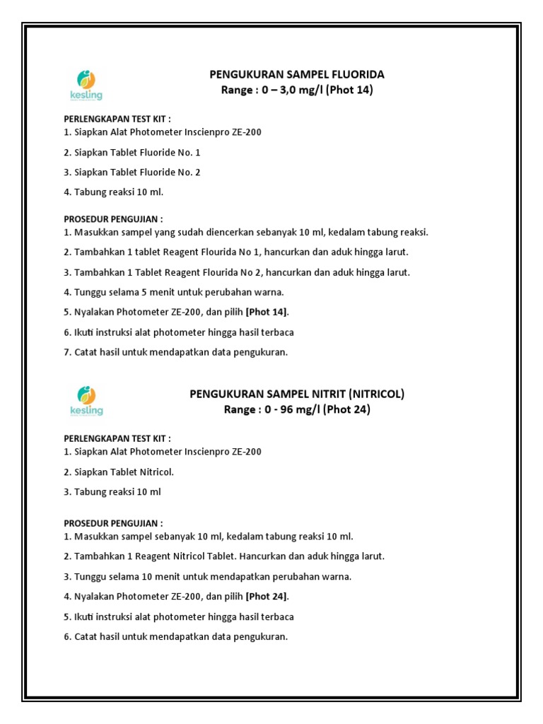 PENGUKURAN Parameter Air | PDF